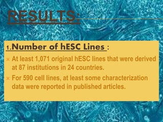 Human Embryonic Stem cell lines | PPTX