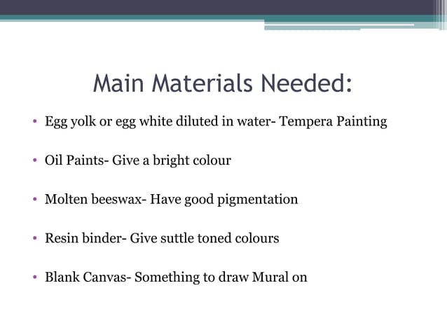 Materials and Process of Making Murals | ODP | Painting | Arts and Crafts
