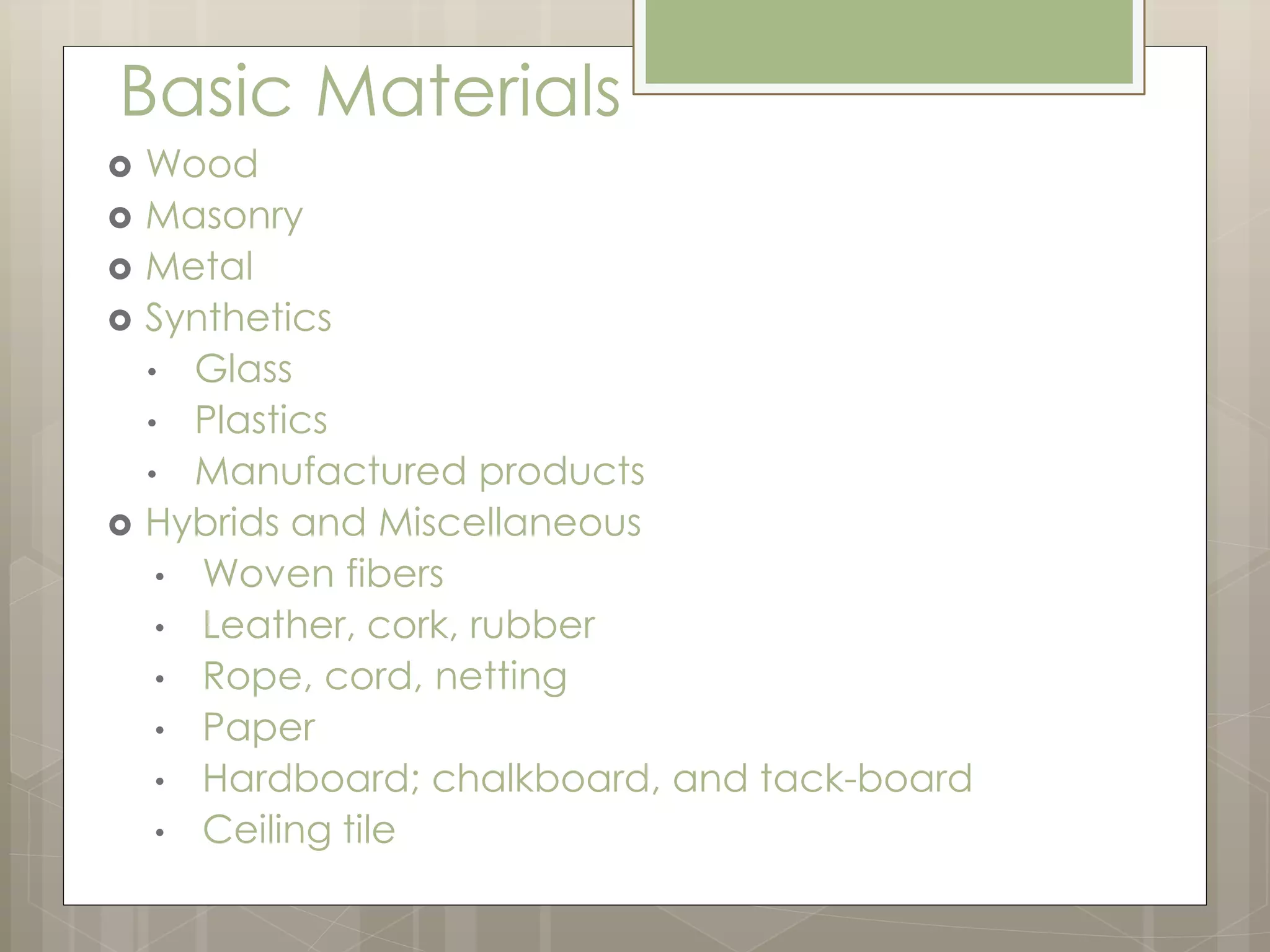 Materials and their uses 1 | PPTX