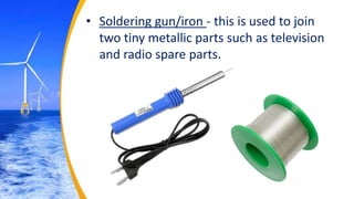 Materials and tools in making electrical gadgets | PPTX