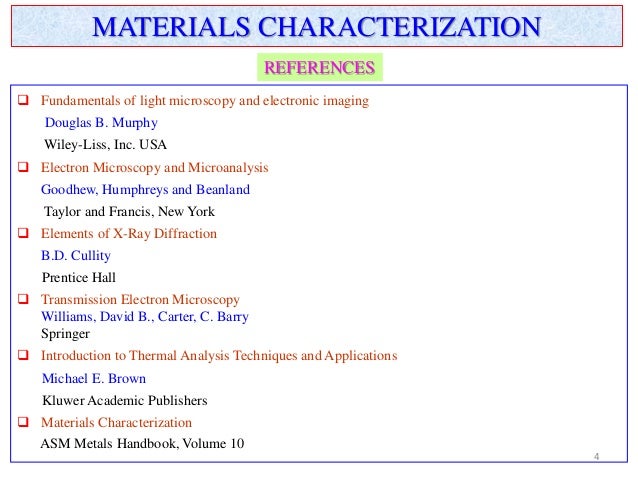 Materials Characterization Technique Lecture Notes