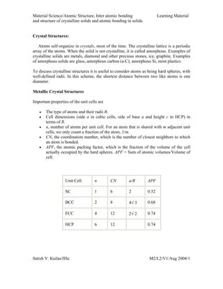 Material science notes | PDF