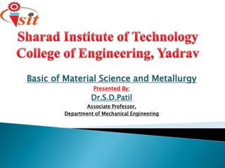 Material science and Metallurgy Lecture 1.pptx
