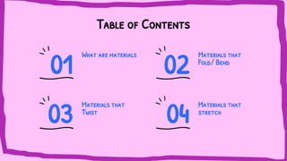 Material science Things that bend, twist and strech | PPT