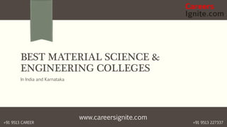 Material Science and Engineering Courses, Colleges, Eligibility | PDF