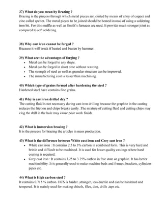 Mechanical Engineering Technical Interview Q & A Material science And ...