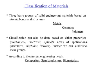 ENGINEERING MATERIALS AND METALLURGY.pptx | Chemistry | Science