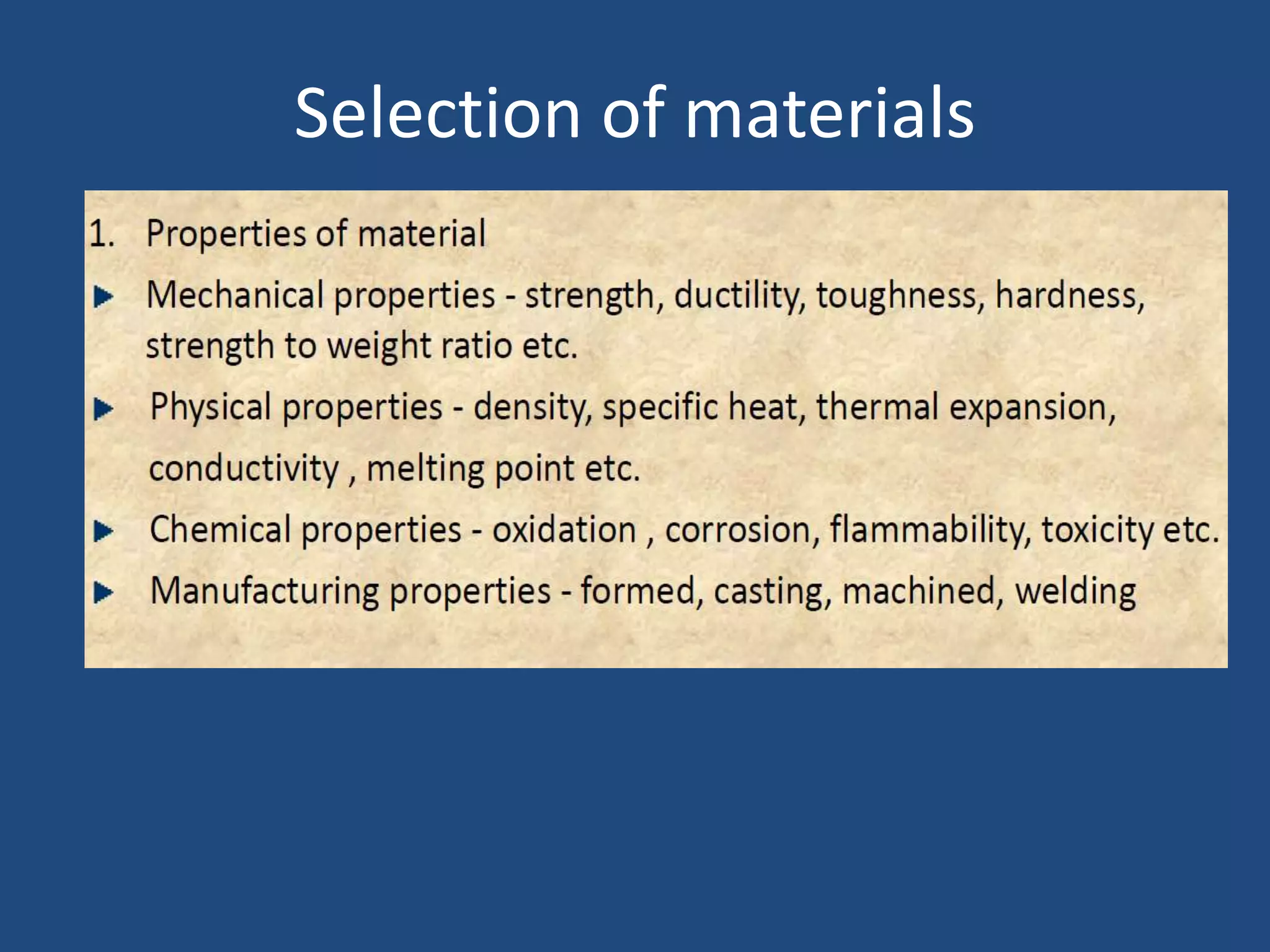 Materials classification and selection | PPTX