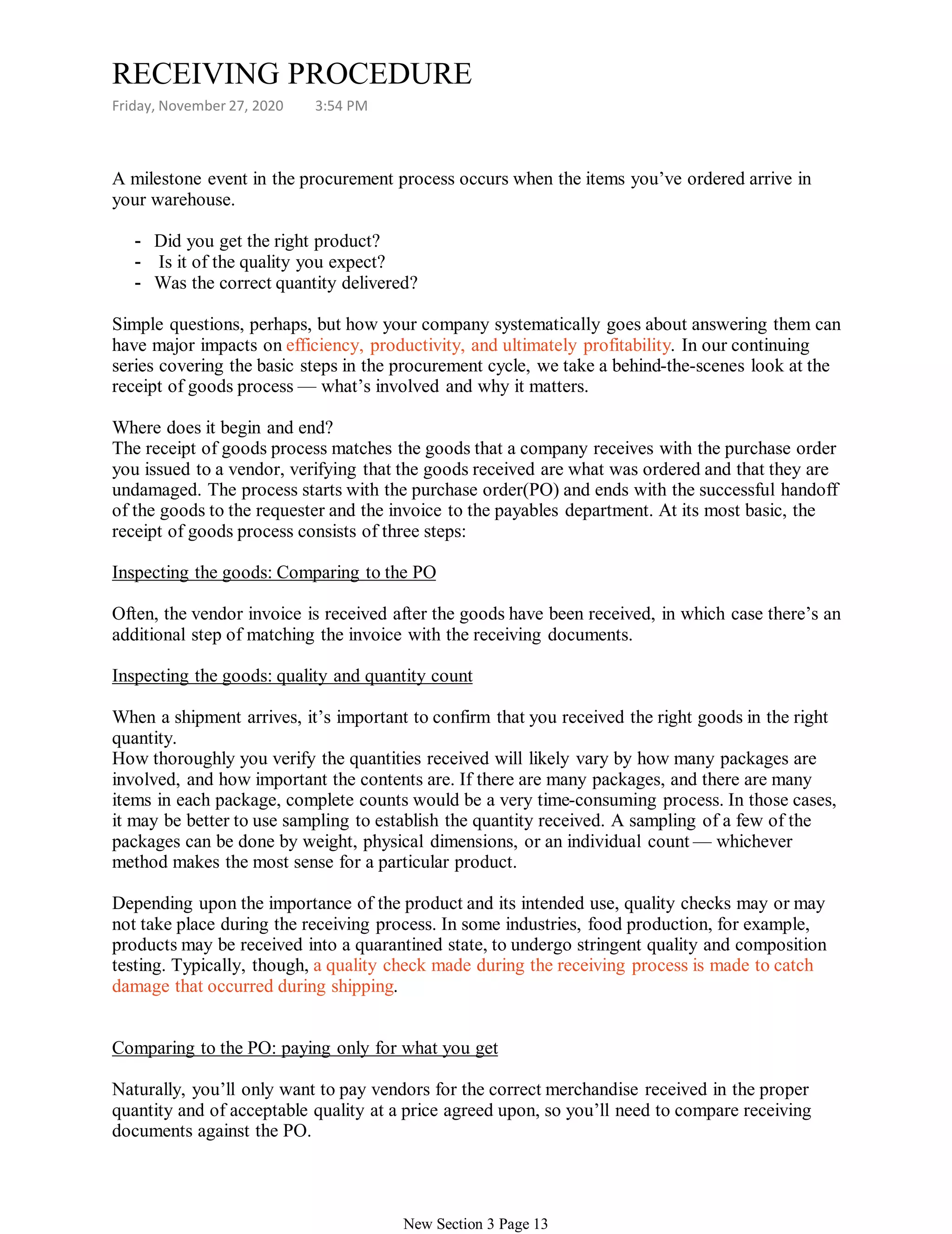 Materials control | PDF