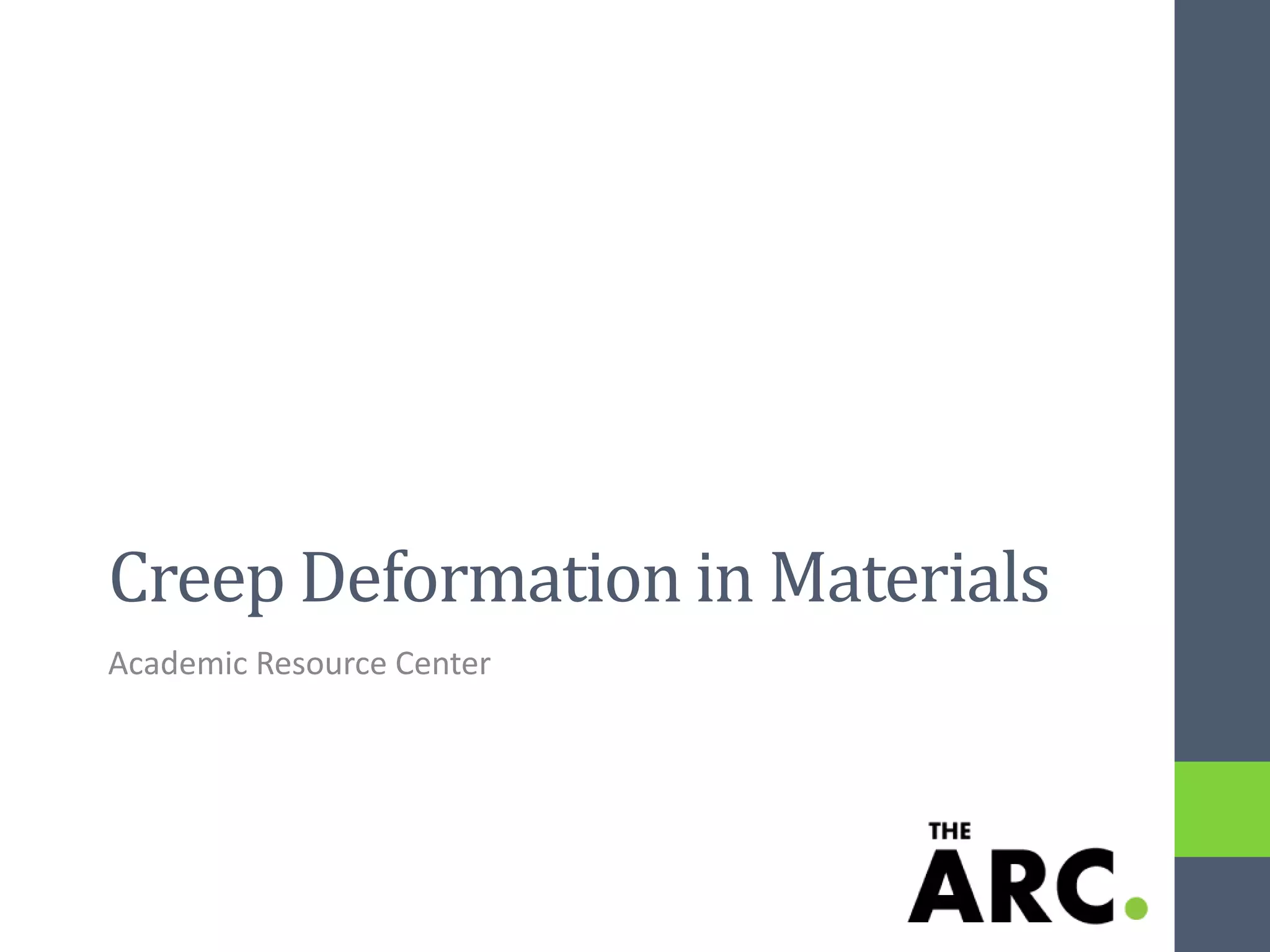 creep deformation of the Materials | PDF