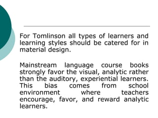Materials development in language teaching | PPT