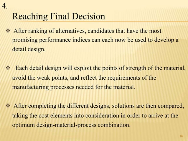 Material Selection | PPTX | Physics | Science