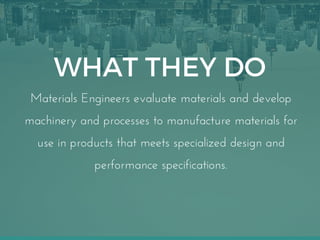 Materials Engineers for Dummies | What You Need To Know In 15 Slides | PPT