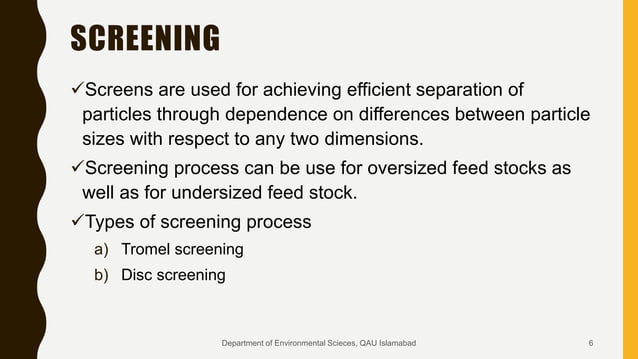 Material separation and processing techniques in waste management (1 ...