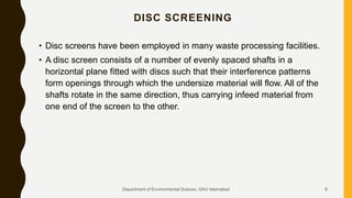 Material separation and processing techniques in waste management (1 ...