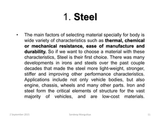 Materials for automotive body and chassis structure by sandeep ...