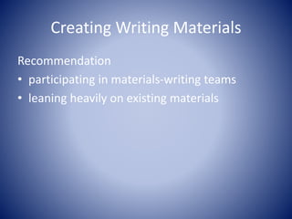 Materials for developing writing skills | PPTX