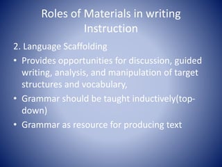 Materials for developing writing skills | PPTX
