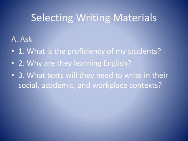 Materials for developing writing skills | PPTX