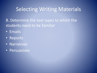 Materials for developing writing skills | PPTX