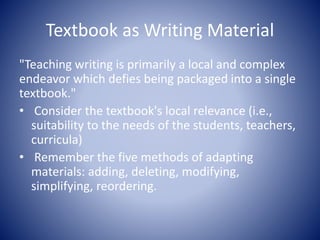 Materials for developing writing skills | PPTX