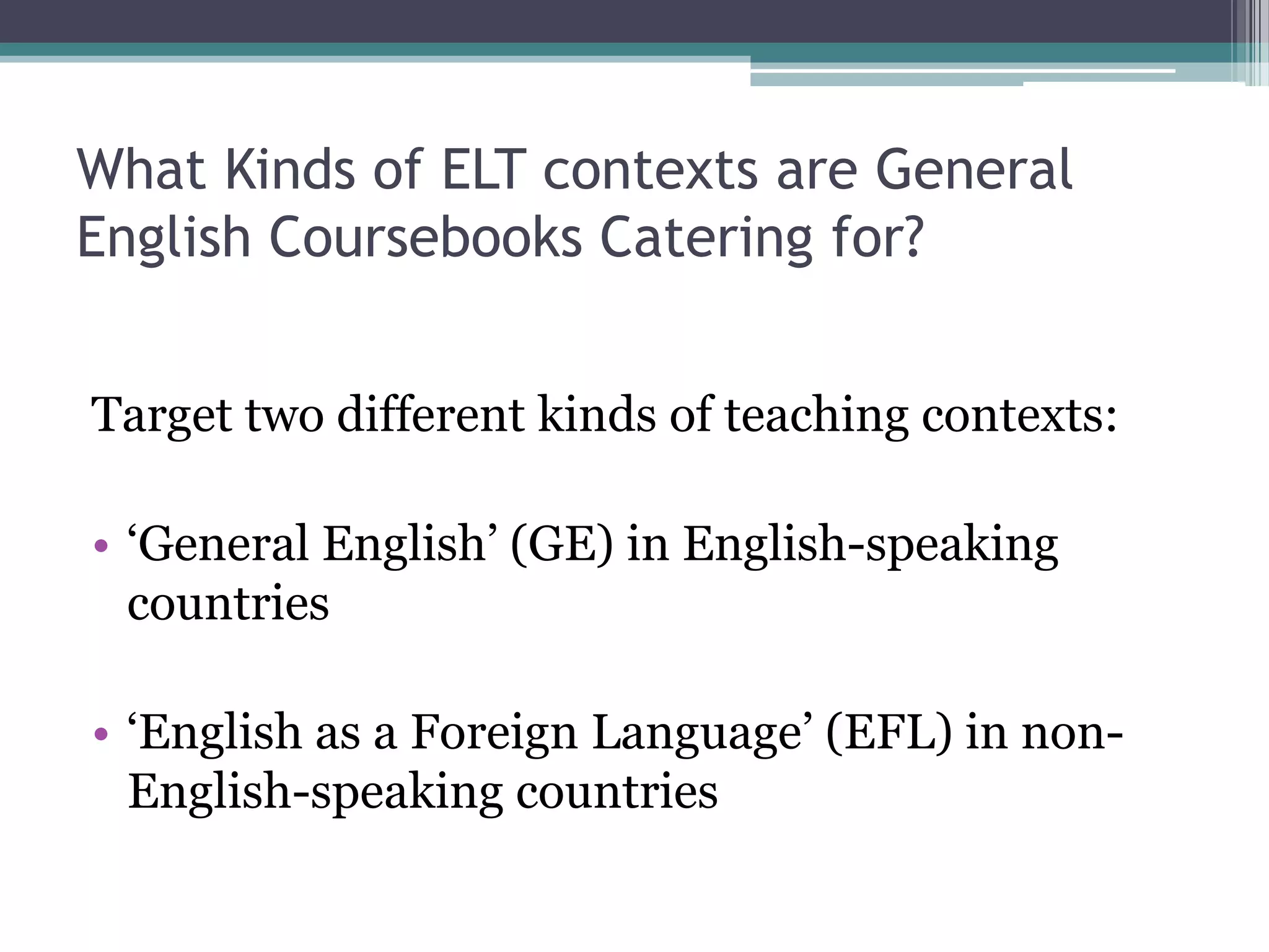 Materials for General English | PPTX
