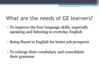Materials for General English | PPT