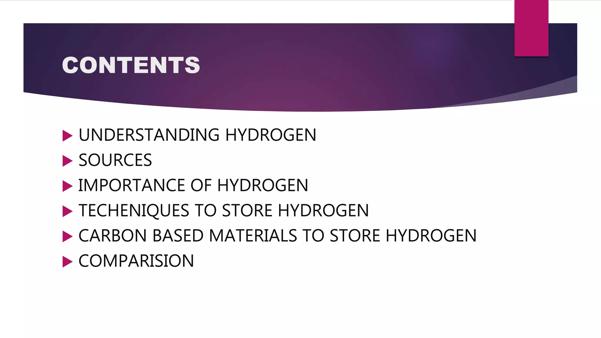 Materials for hydrogen storage | PPTX