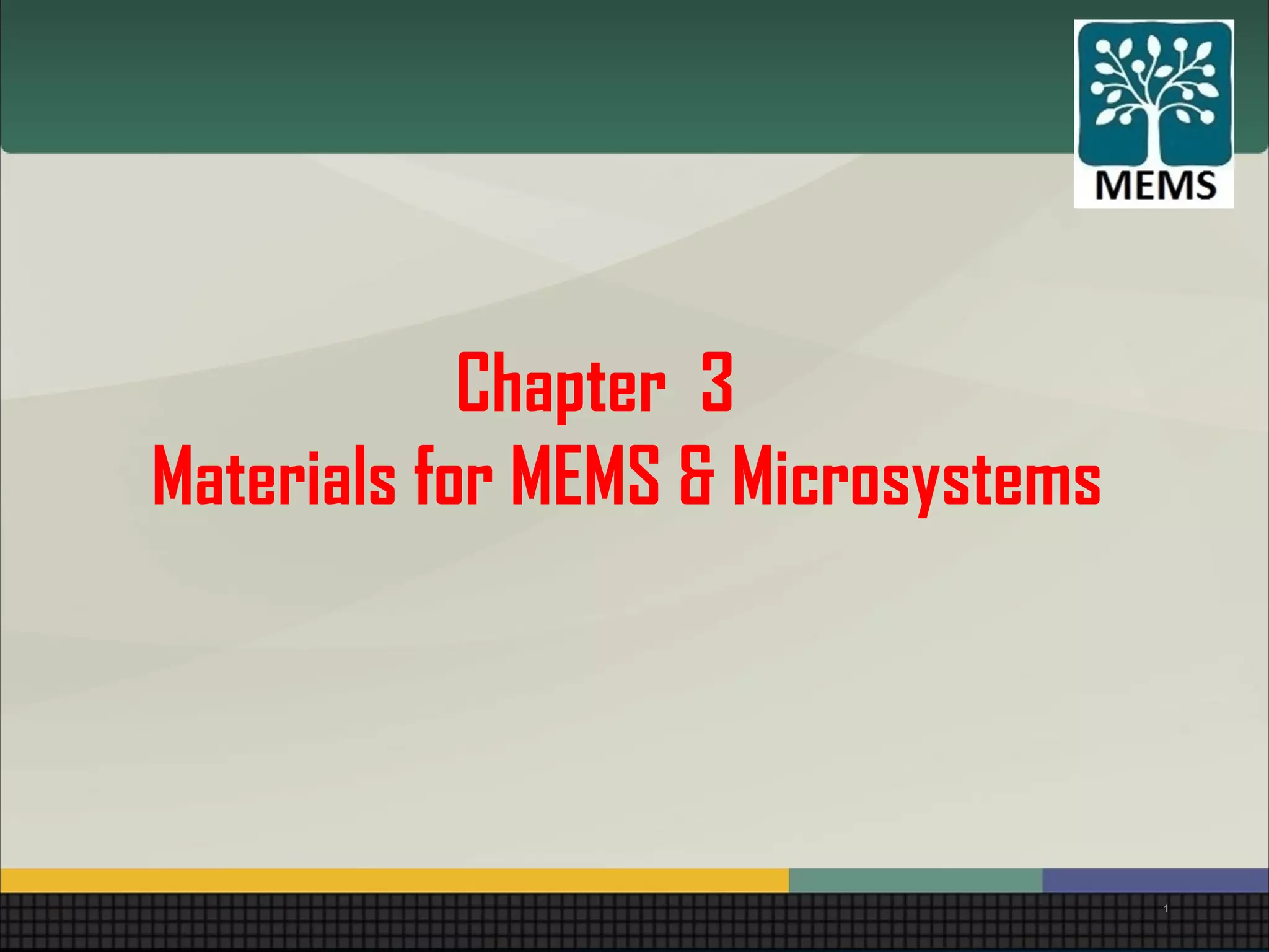 Materials for MEMS | PPT