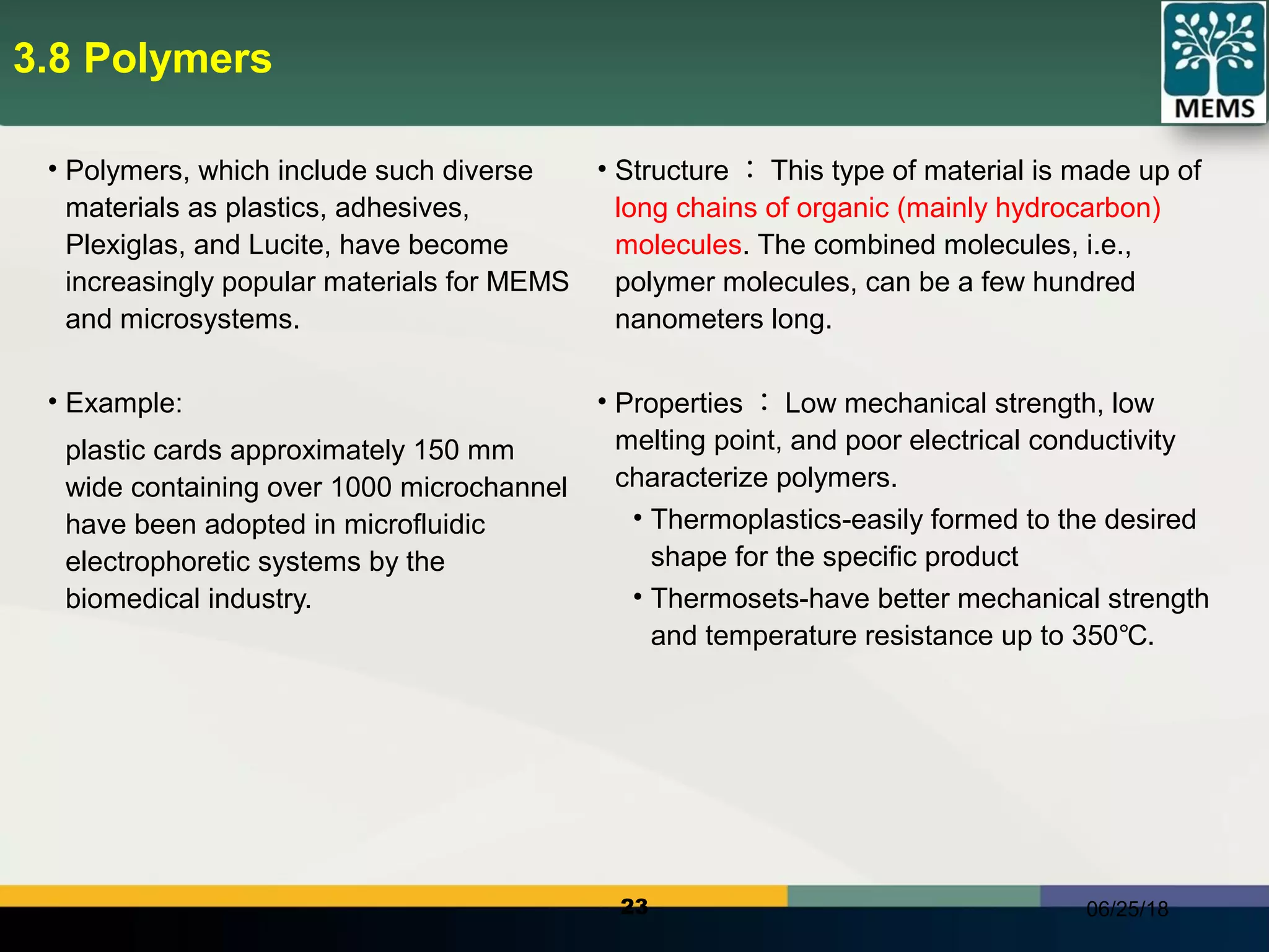 Materials for MEMS | PPT