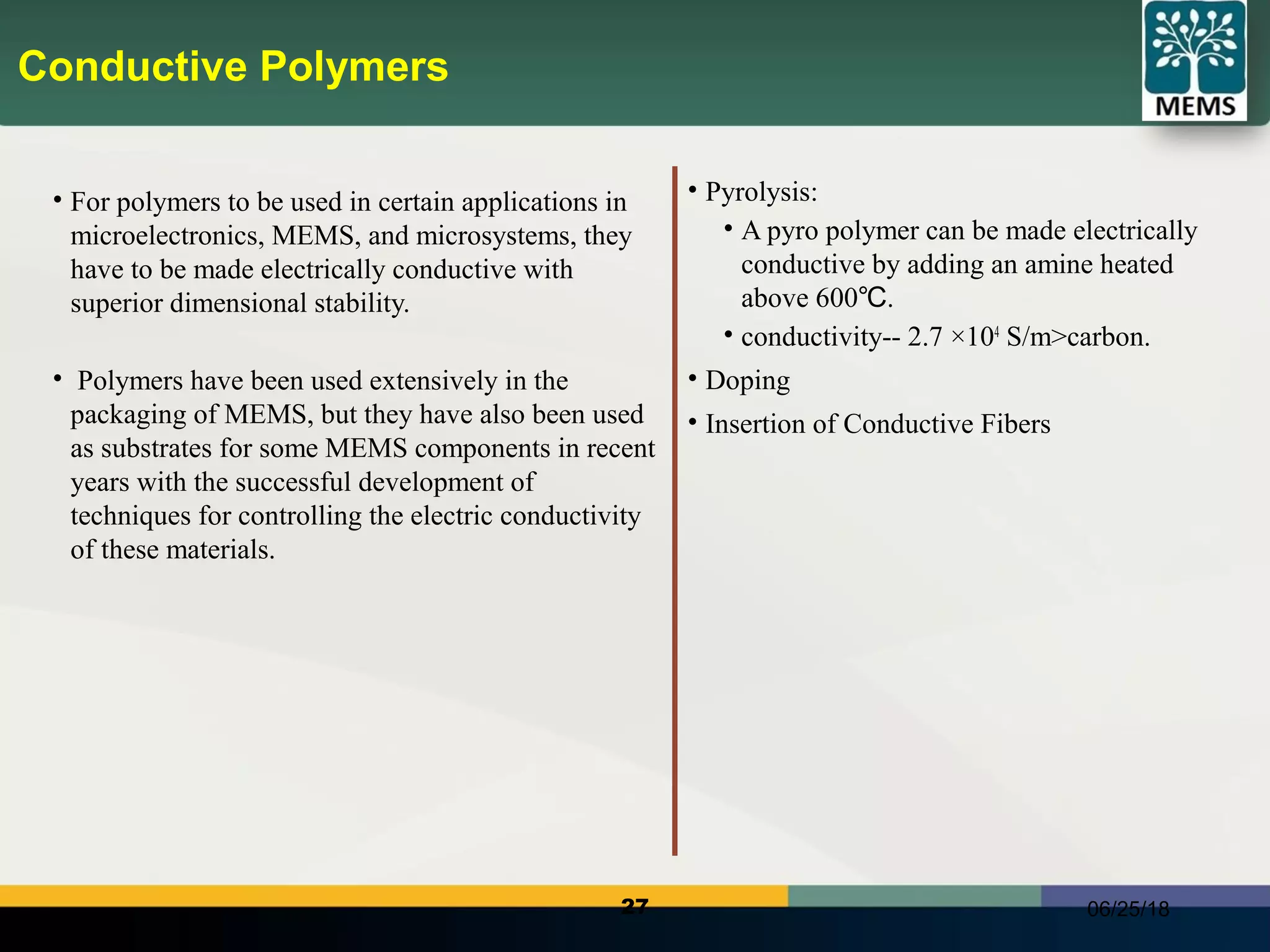 Materials for MEMS | PPT