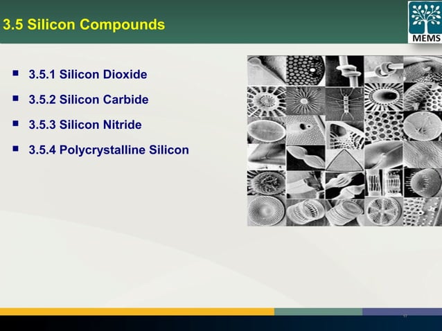 Materials for MEMS | PPT | Chemistry | Science