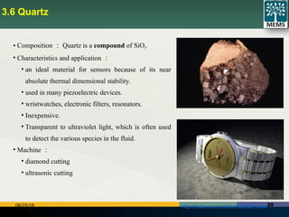 Materials for MEMS | PPT | Chemistry | Science