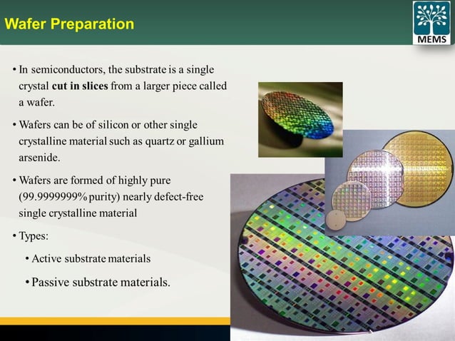 Materials for MEMS | PPT | Chemistry | Science