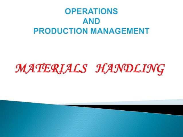 Materials handling | PPTX | Logistics | Business