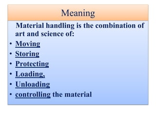 Materials Handling within an organization | PPT