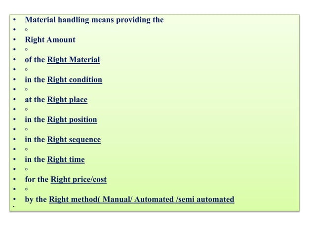 Materials Handling within an organization | PPT