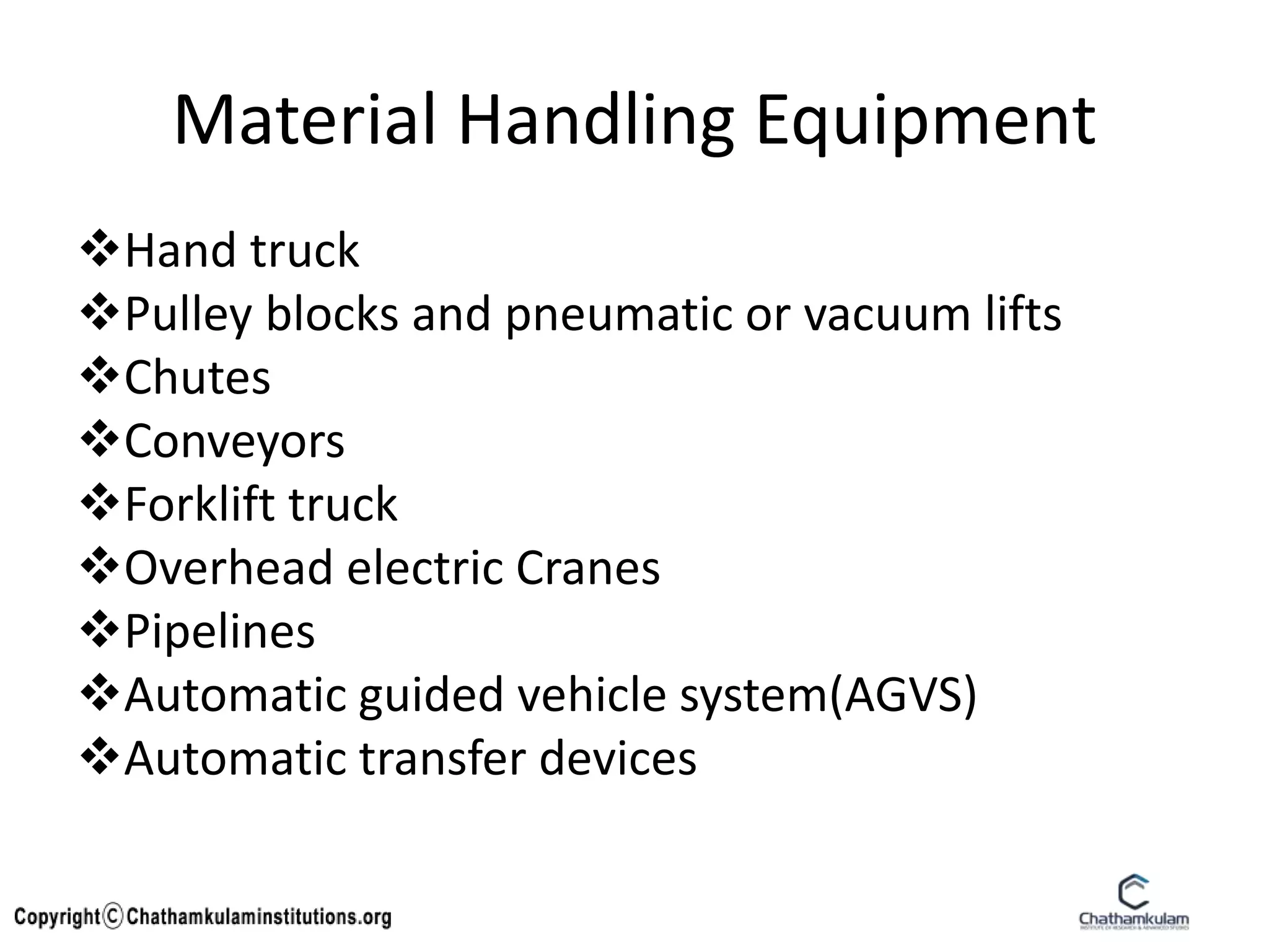 Materials handling and quality assurance ( Operations Management ) | PPTX
