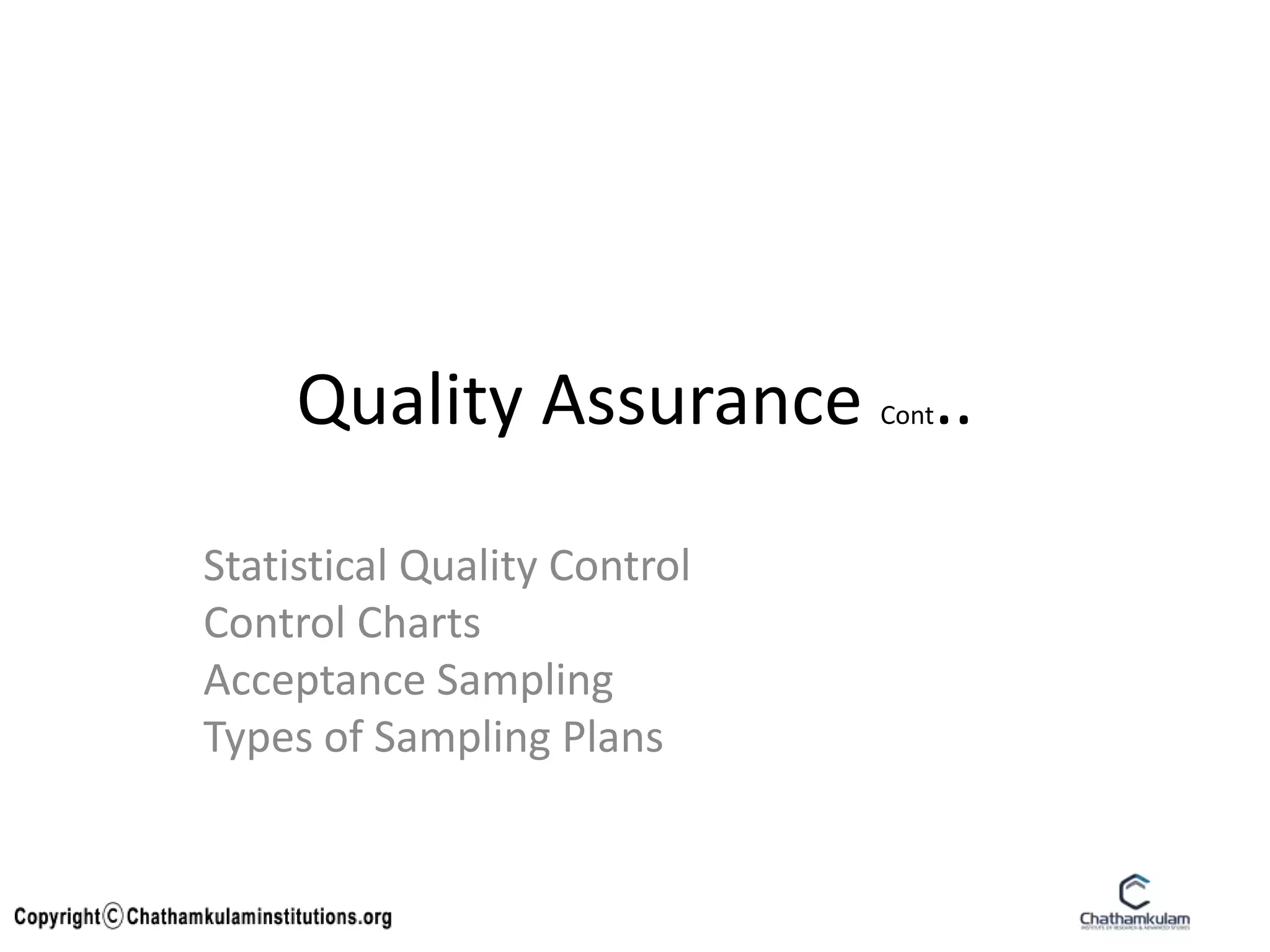 Materials handling and quality assurance ( Operations Management ) | PPTX