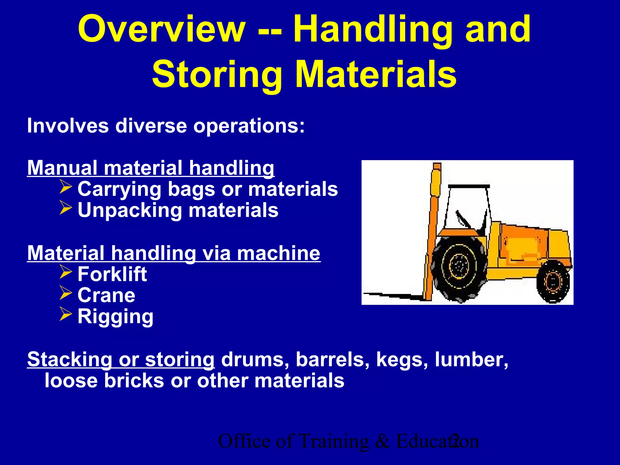 Materials handling, storage مناولة المواد والتخزين | PPT