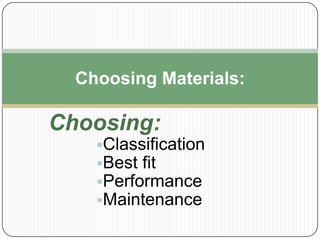 Materials in construction | PPTX