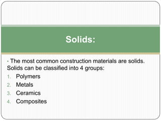 Materials in construction | PPTX