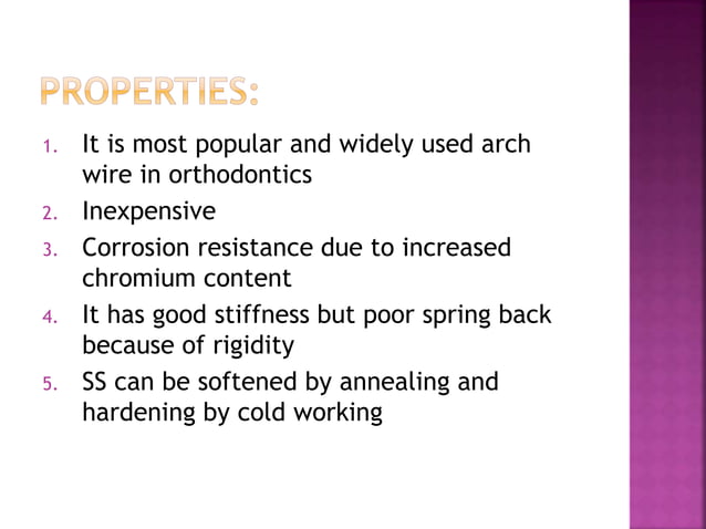 Materials in orthodontics (2) | PPTX