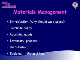 Materials manage | PPT