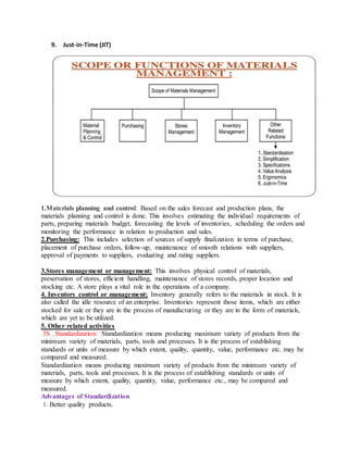 Materials management | DOCX