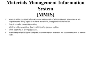 Materials management and its importance for Indian SMEs | PPTX