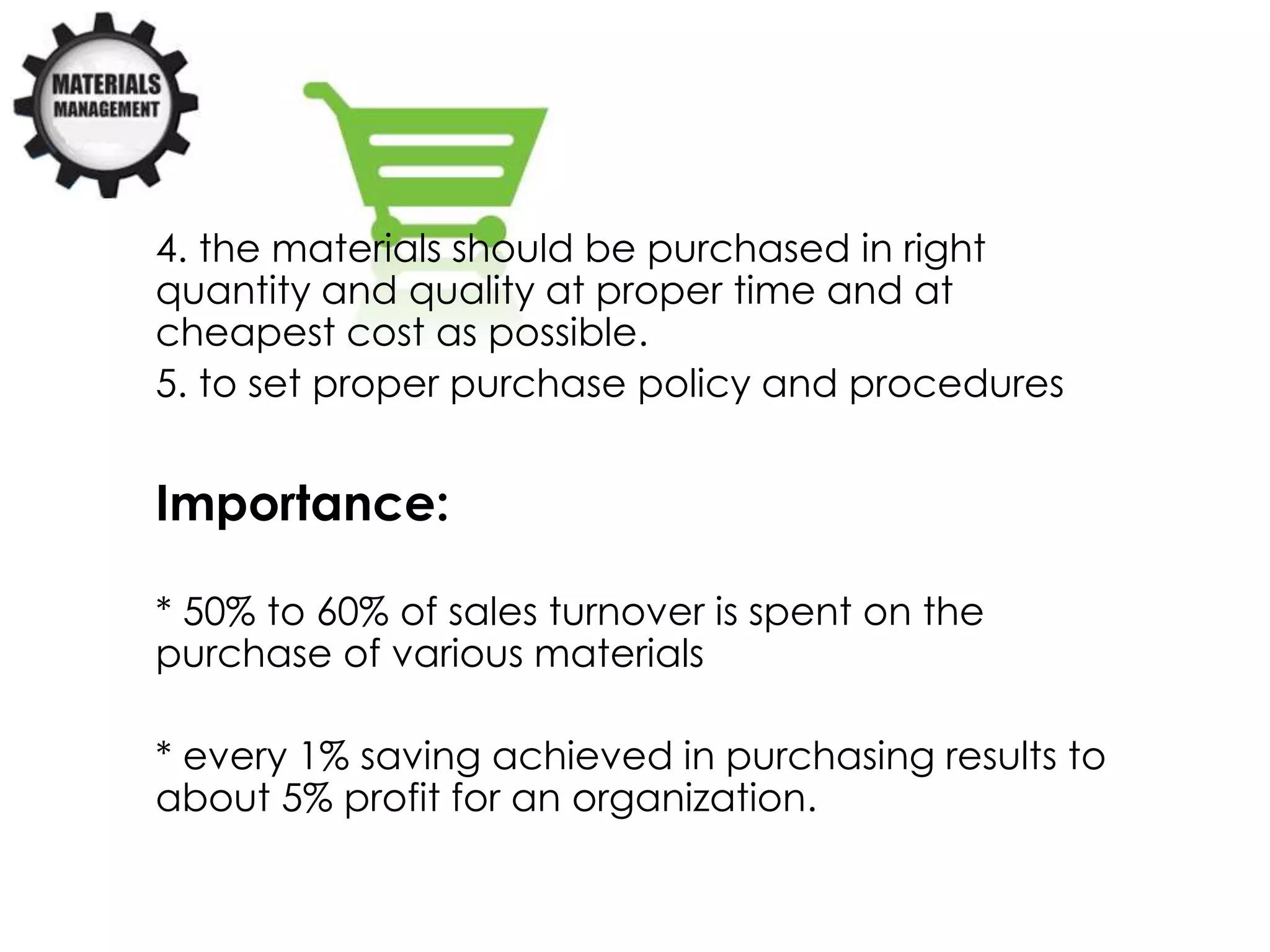Materials management ppt | PPTX