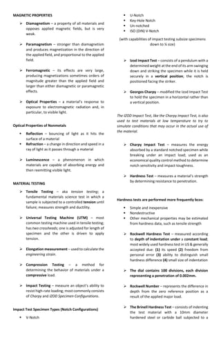 Materials notes | PDF