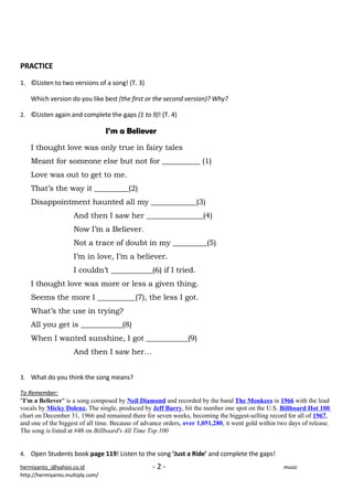 Materials Of Teaching (Music) | DOC | Contemporary Hits/Pop/Top 40 | Music