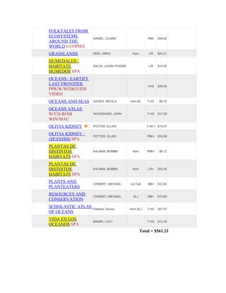 Materials order | DOC